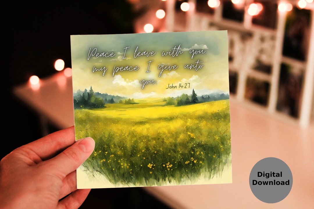 Peace I Leave With You Sympathy Card, Bereavement Card, Christian ...