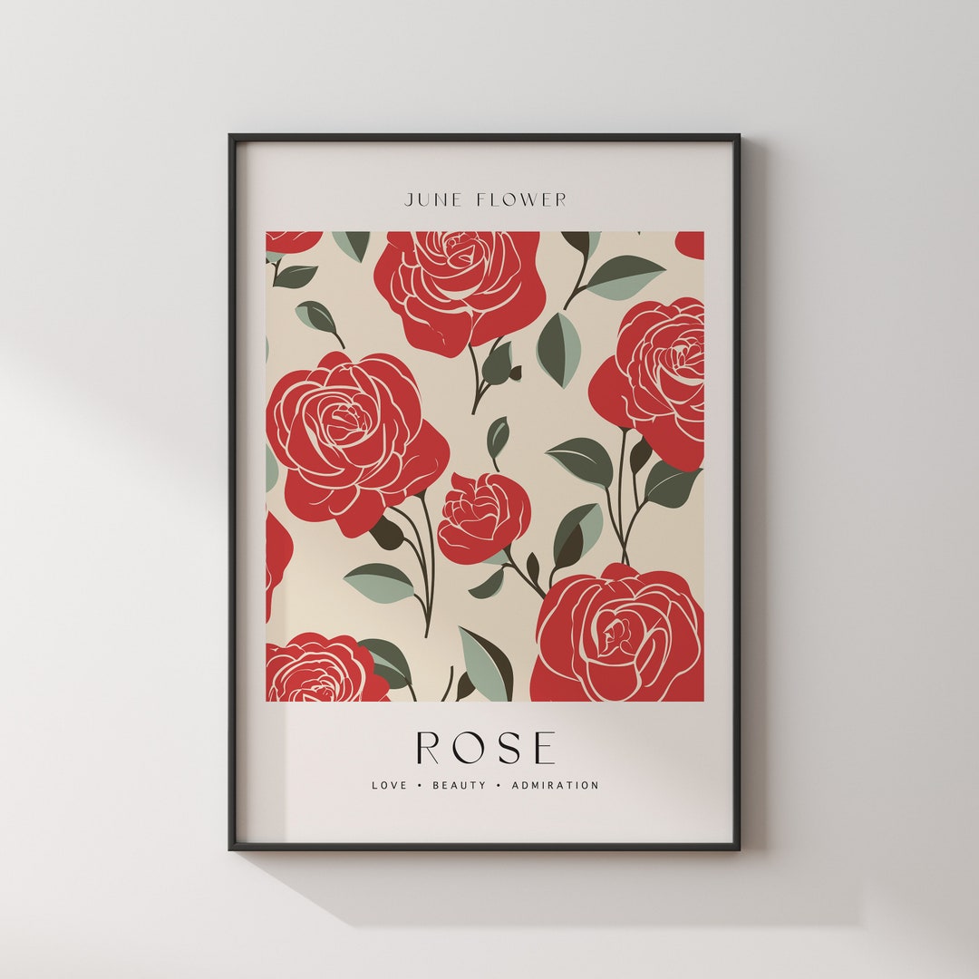 June Birth Month Gifts • Personal Birth Flower Printable Wall Art ...