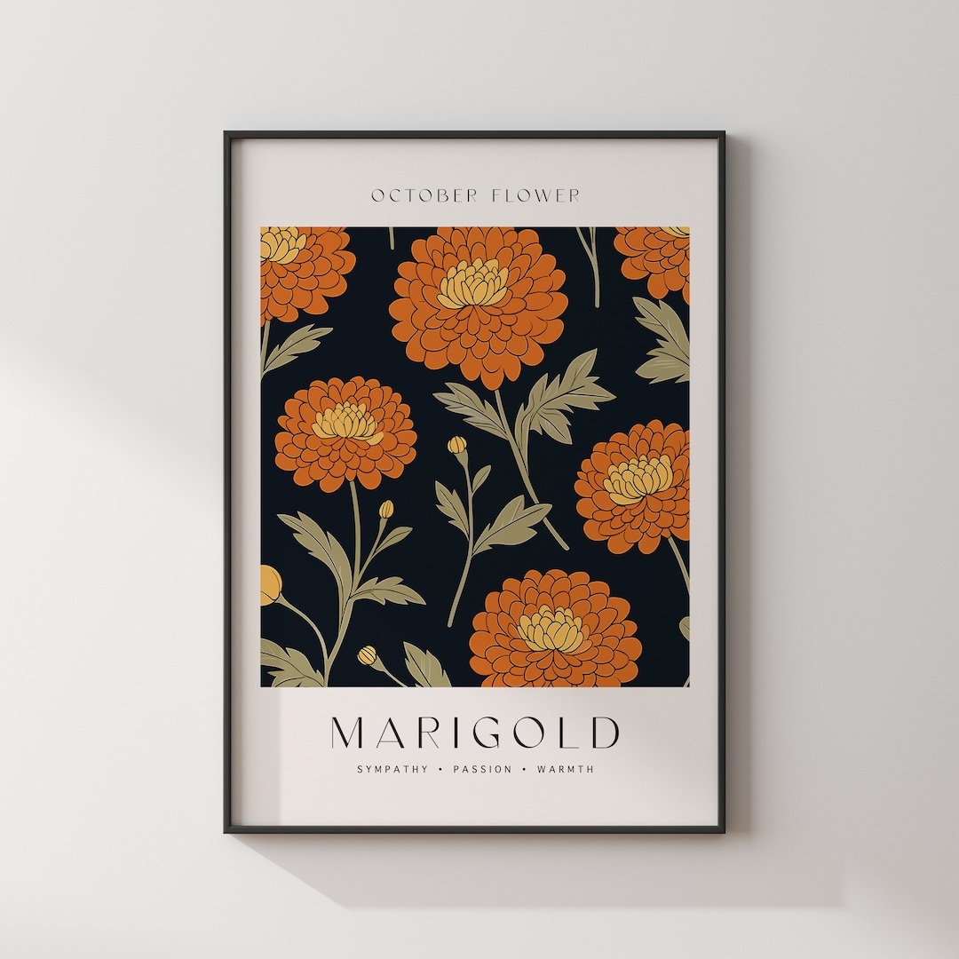 October Birth Month Gifts • Personal Birth Flower Printable Wall Art ...