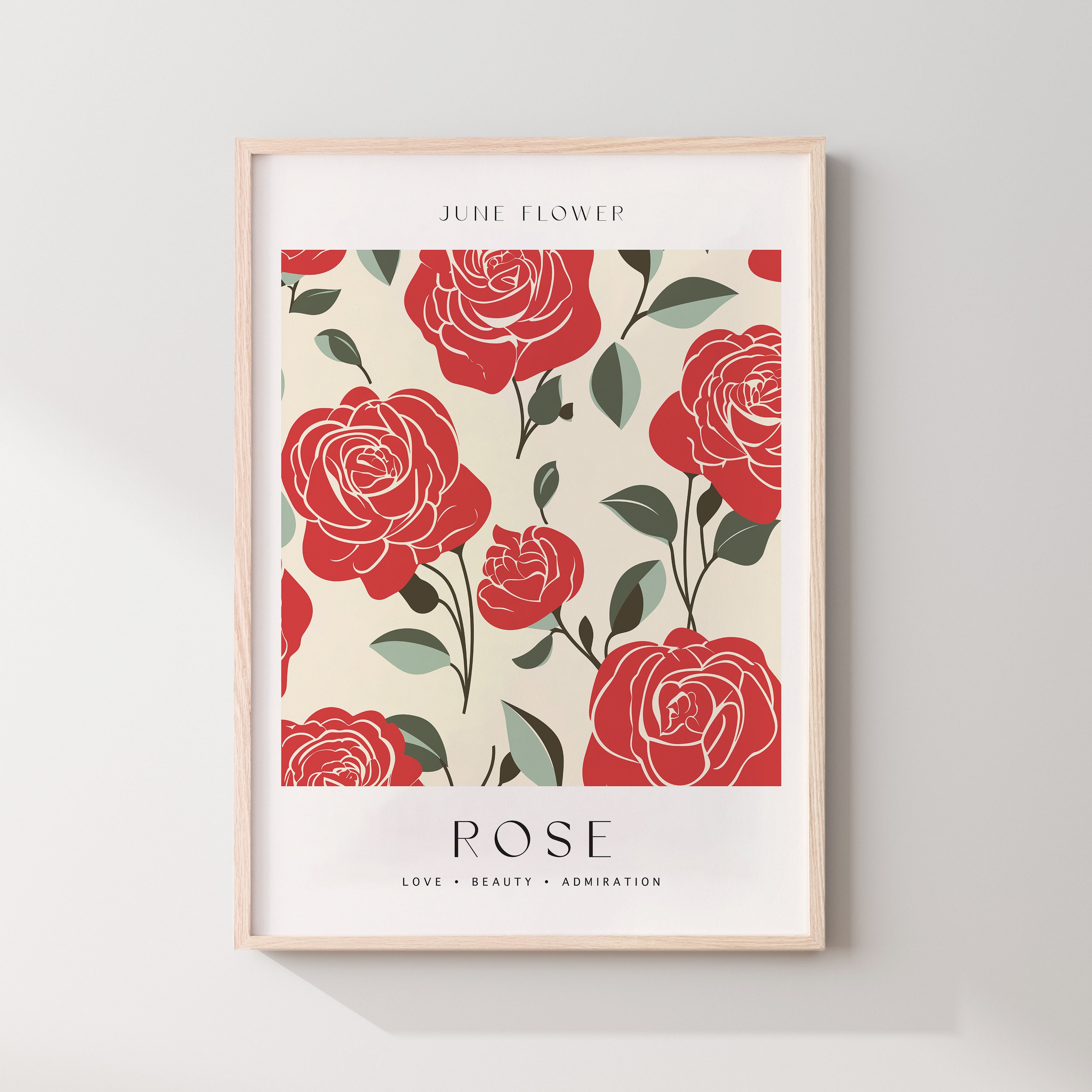 June Birth Month Gifts Personal Birth Flower Printable Wall Art Birth ...