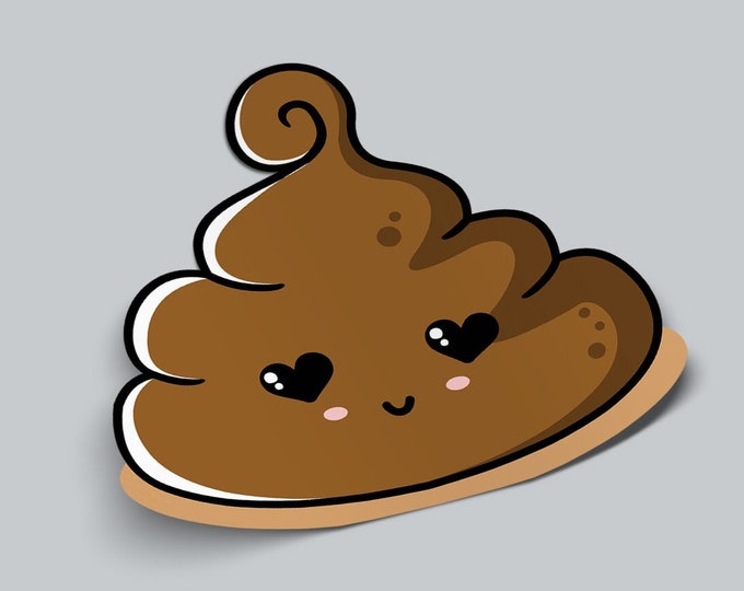Lovely Poop Sticker Funny Poop Sticker Collection Choose Your Size ...