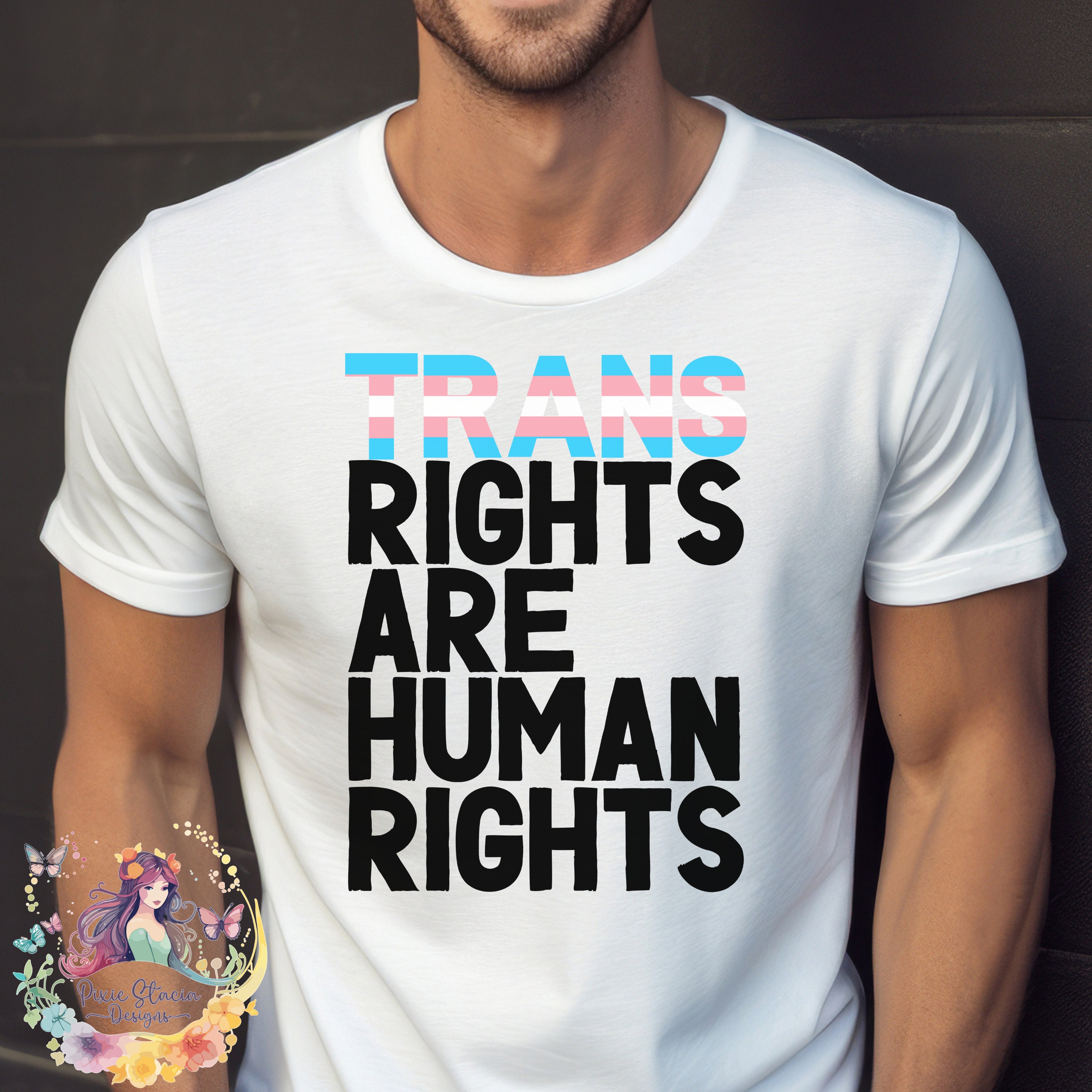 Transgender Pride PNG Bold Trans Rights Are Human Rights - Etsy