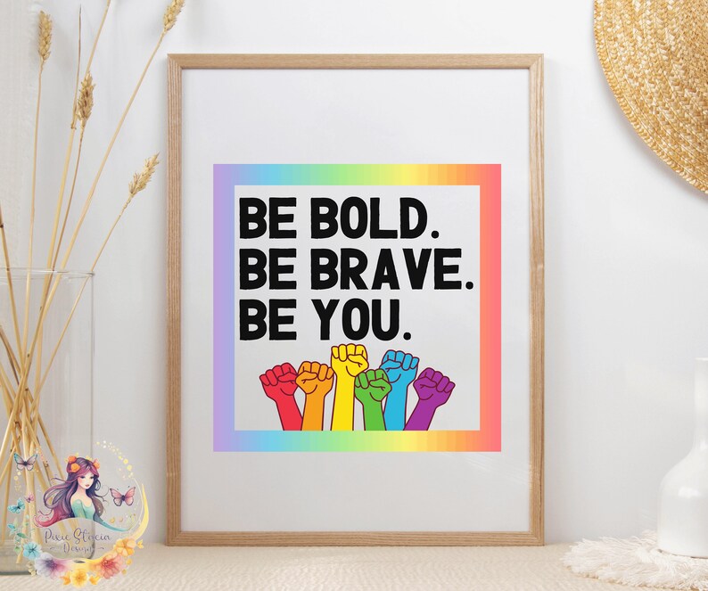LGBTQ+ Pride PNG Be Brave Be You Clipart Pride Flag Digital Download ...