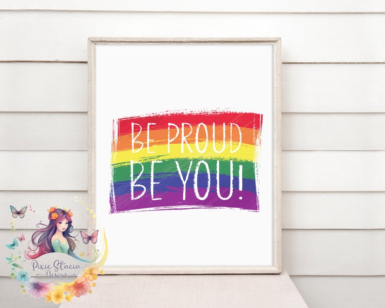 Be Proud Be You Digital Download LGBTQ Png Rainbow Clipart Pride ...