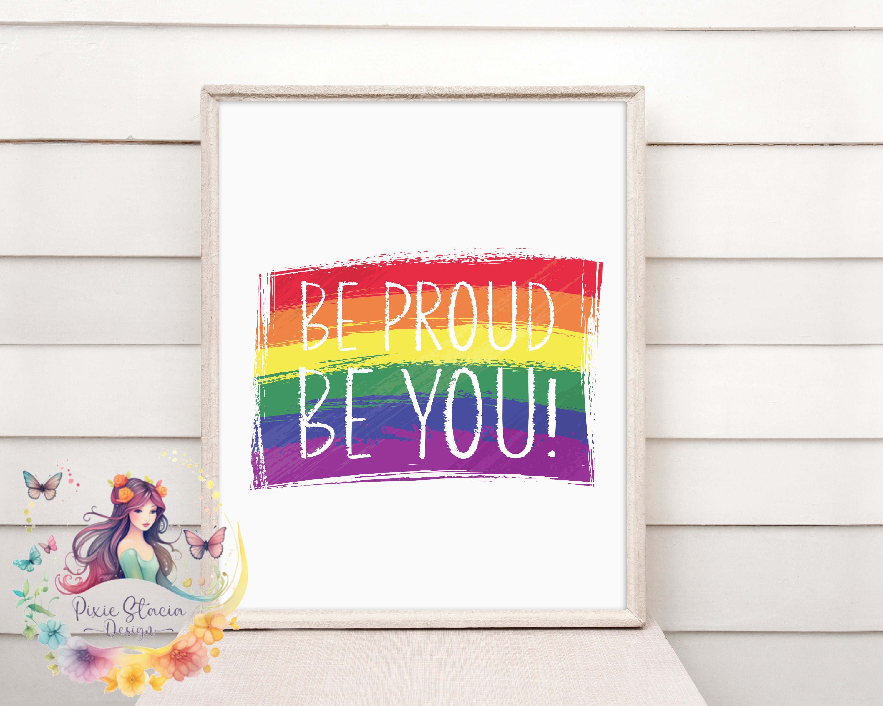 Be Proud Be You Digital Download LGBTQ Png Rainbow Clipart Pride ...
