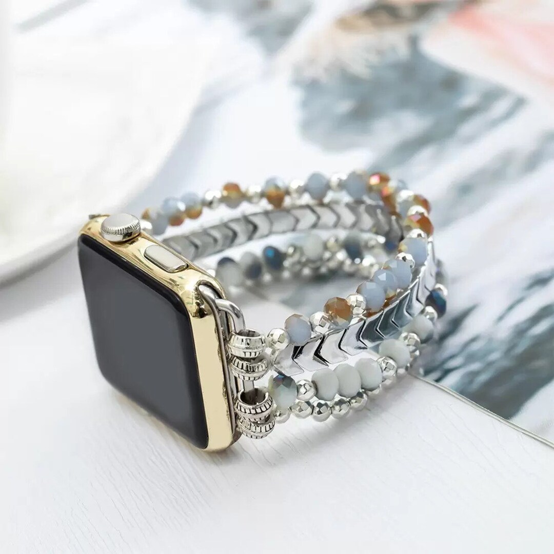 Custom Beaded Apple Watch Band, 40mm Apple Watch Band, Rose Gold ...