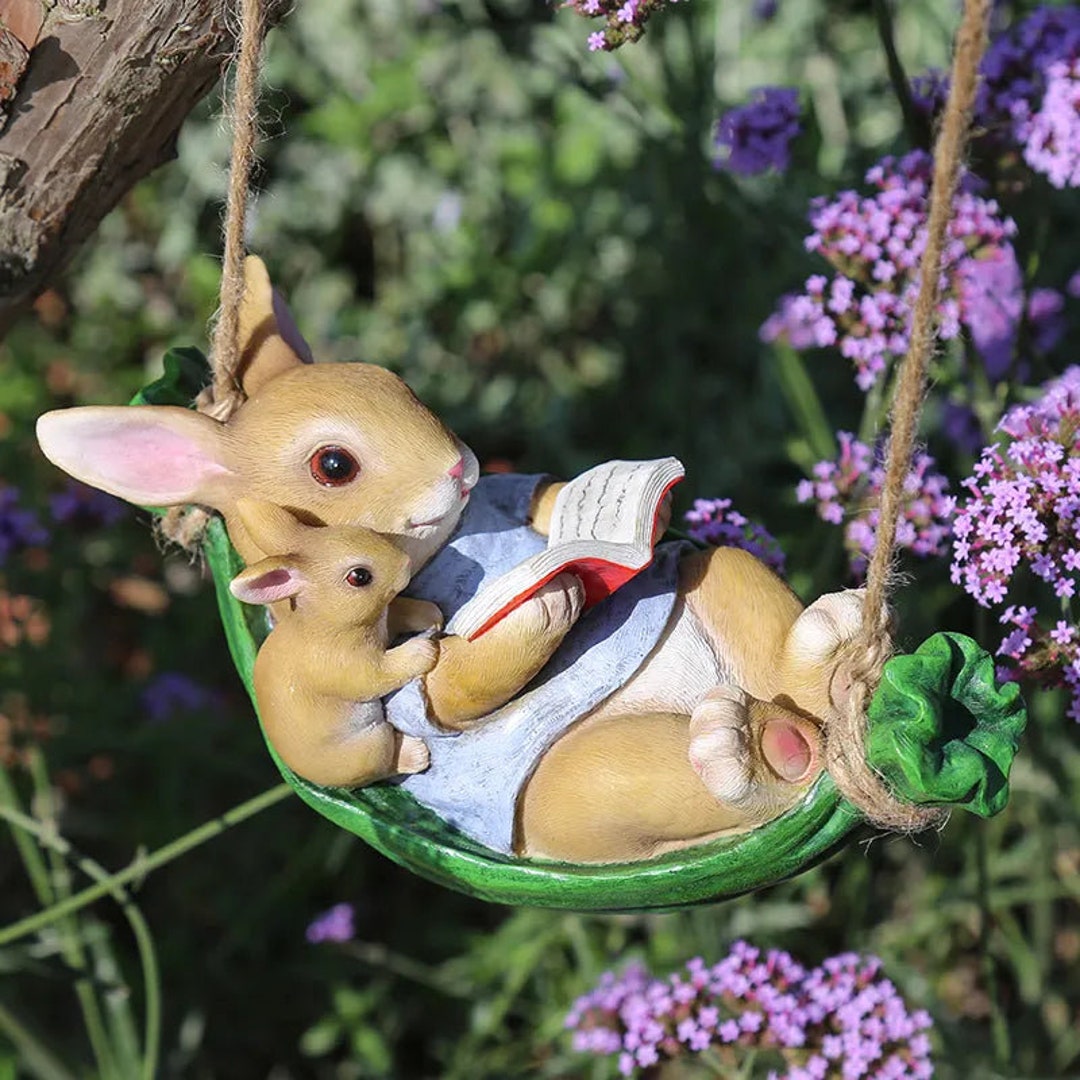 Mother and Child Rabbit Garden Decor - Etsy