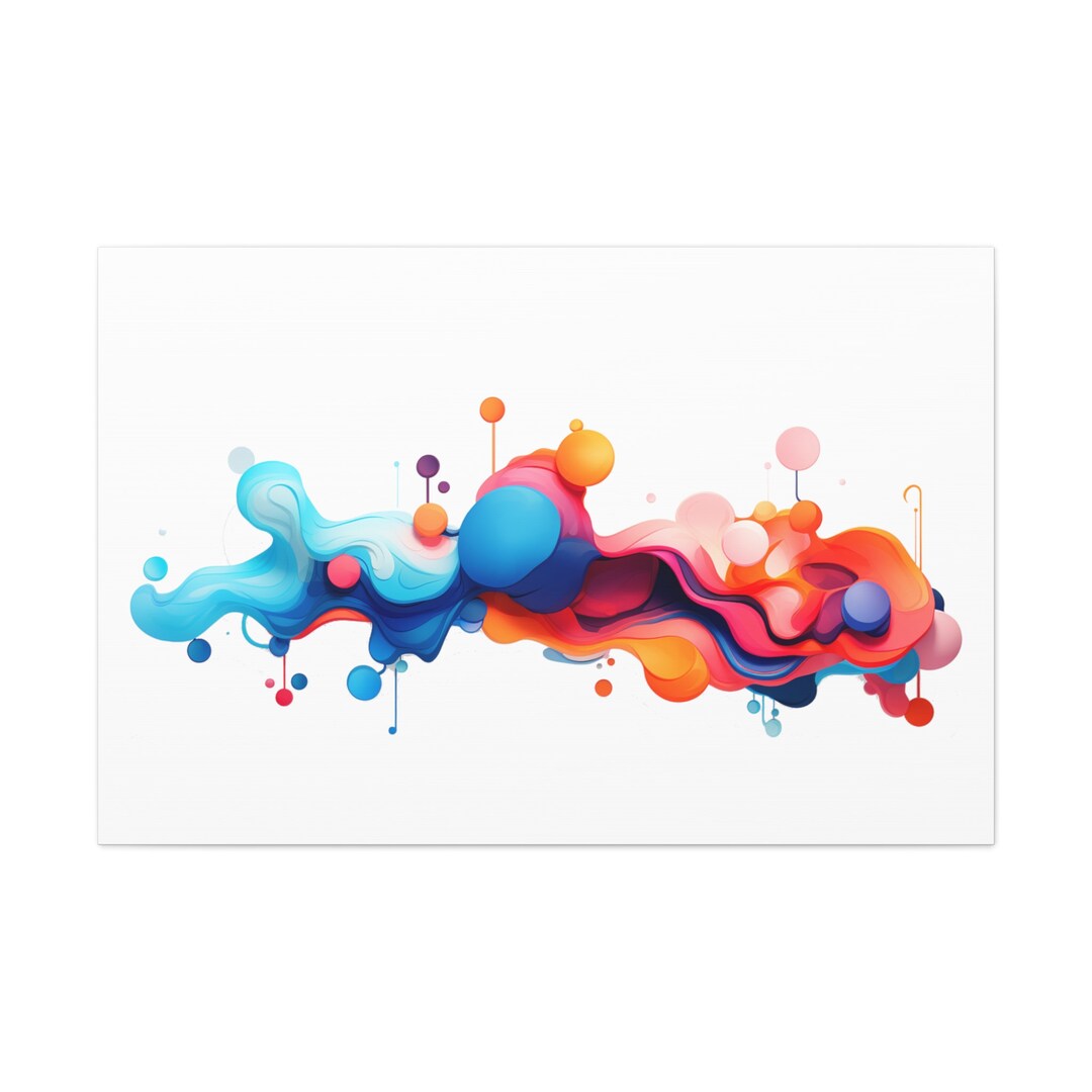 Splattered Colors Canvas Gallery Wraps Unique Art Piece Home Decor Wall ...