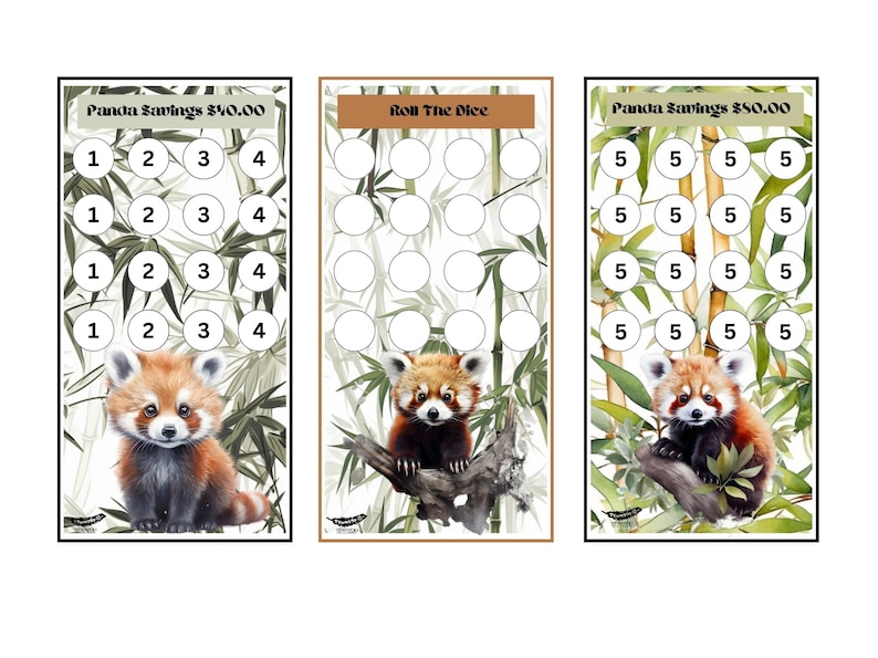 Red Panda Savings Challenge / Low Income / Sized for A6 - Etsy