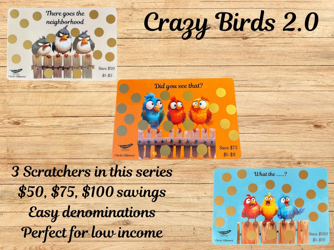 Crazy Birds 2.0 / Scratchoff / Low Income / Budget Friendly - Etsy