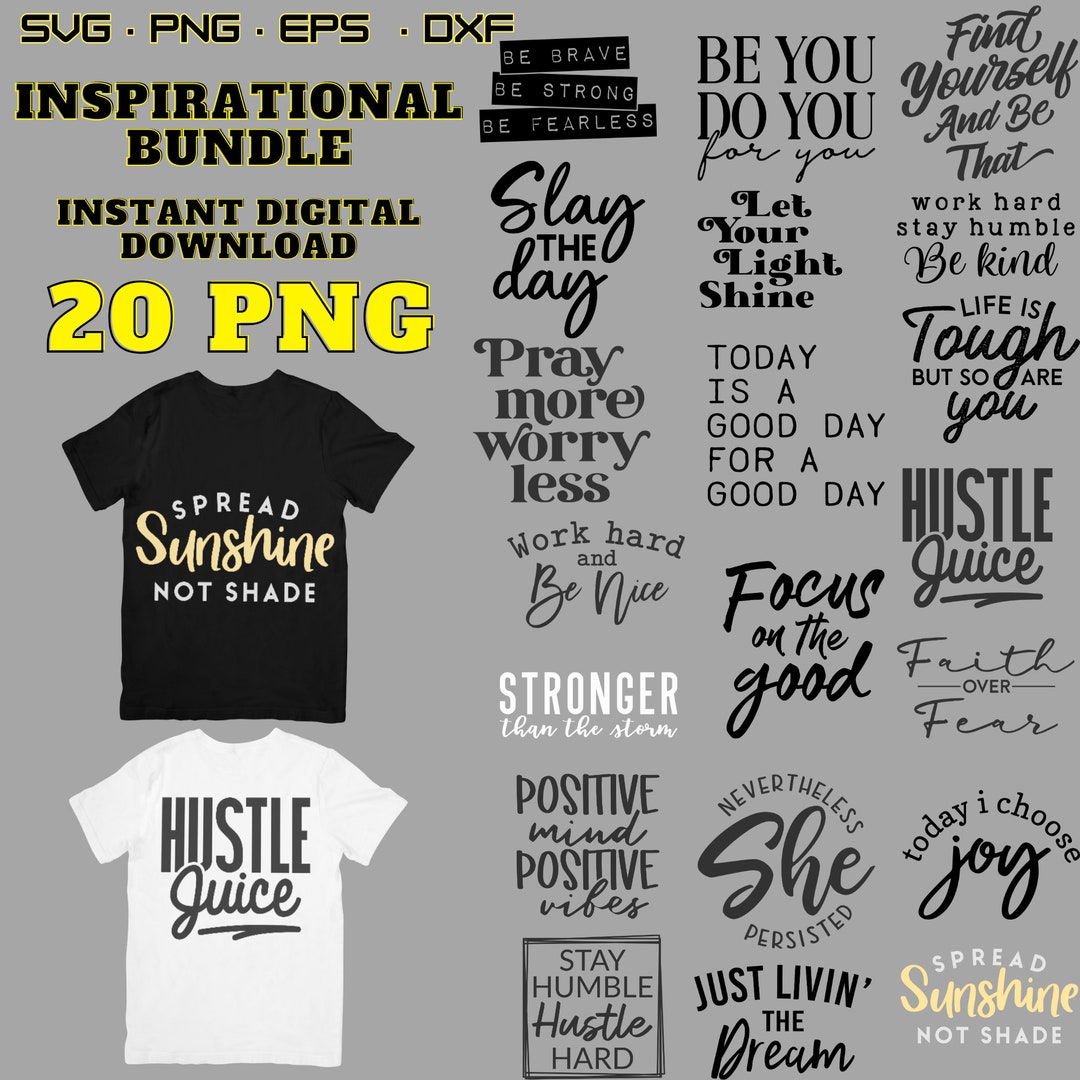 Inspirational Quotes SVG Bundle: T-shirt Designs (digital Download) - Etsy