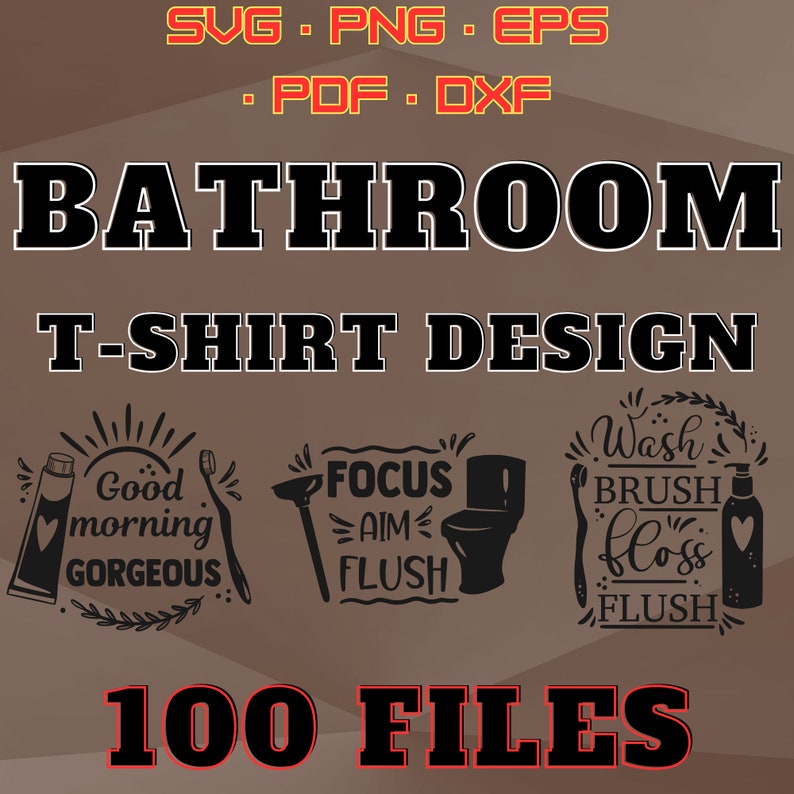 Bathroom Svg, 100 Files, Sink Svg, Restroom Svg, Bundle Svg, T-shirt ...