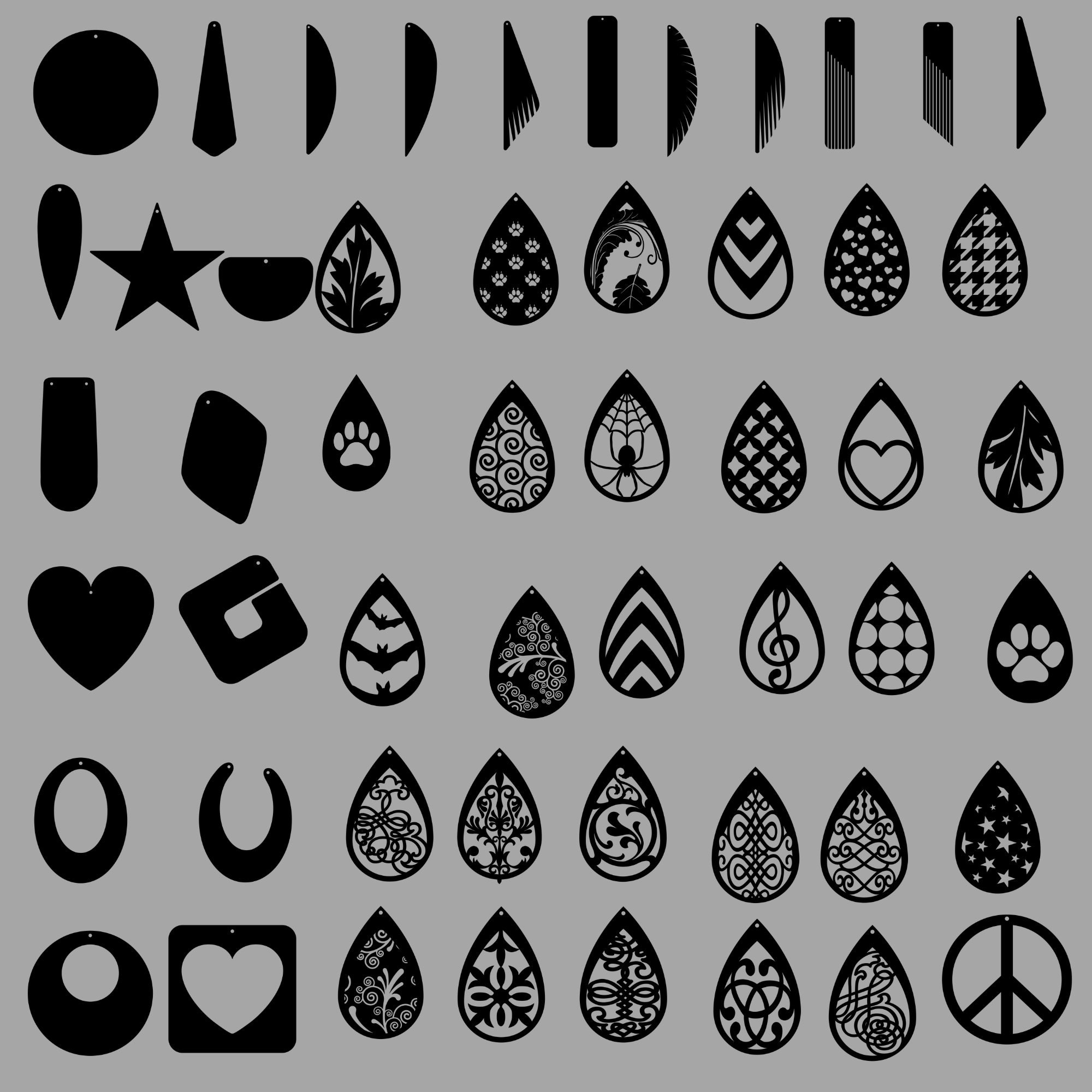 Earrings SVG, 290 Png, Earring Svg Bundle,earring Cut Files, Earring ...