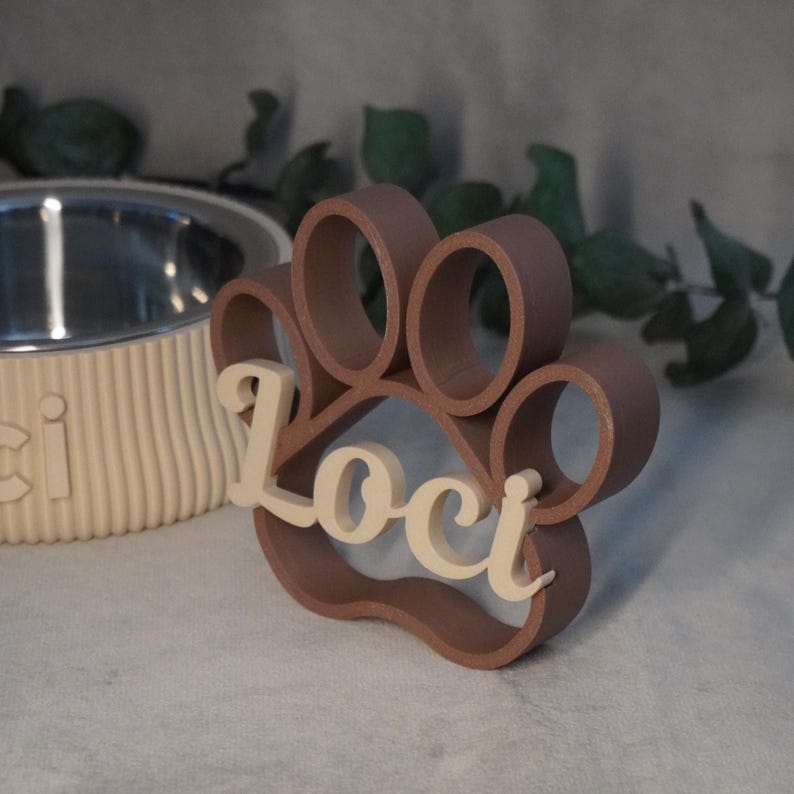 Personalized Paw Print STL File With Name | Dogs & Cats | 3D Printing ...