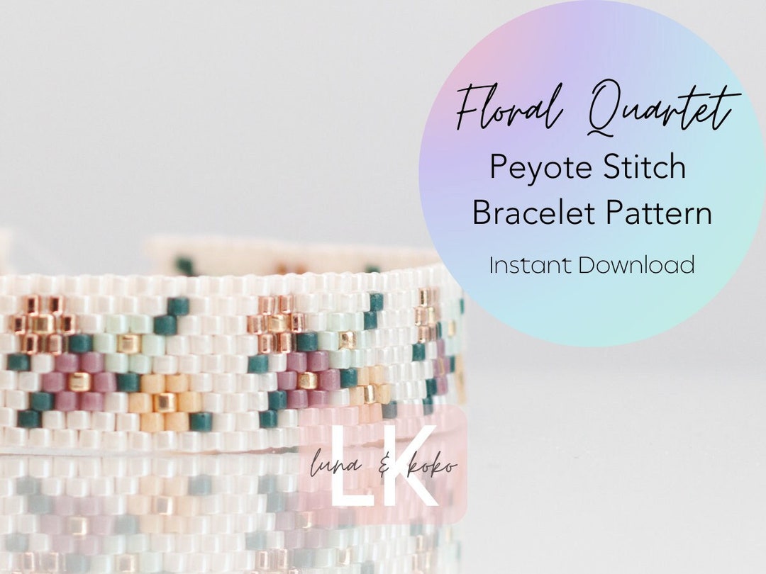 Floral Quartet Miyuki Bracelet Pattern - Etsy