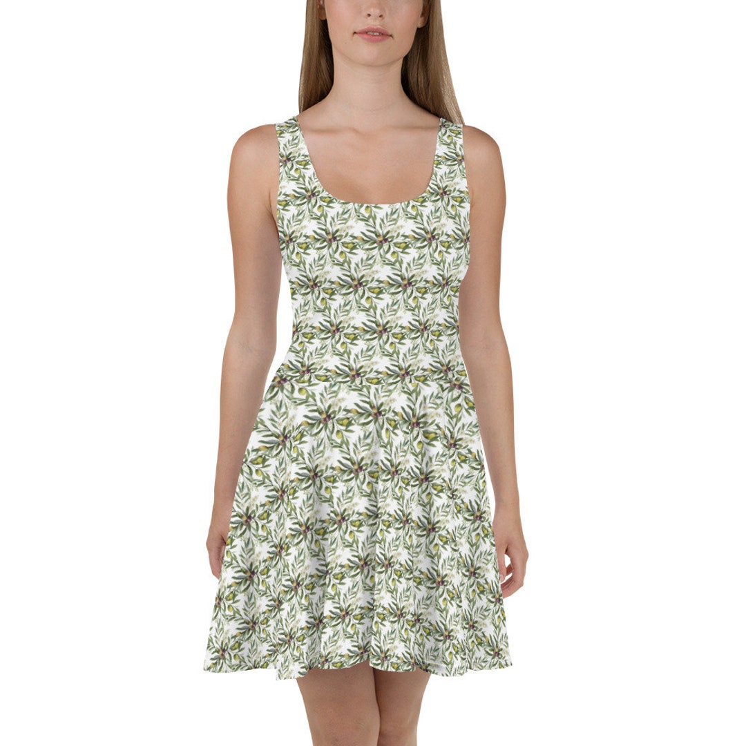 Olive Branch Bouquet Skater Dress - Etsy