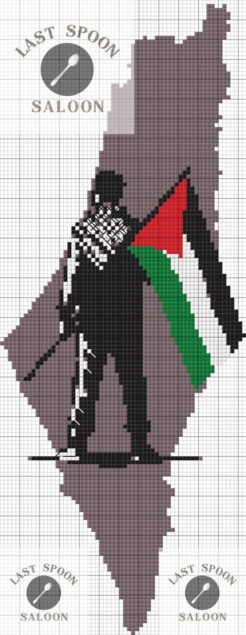 Pro Palestine Protestor With Palestinian Flag and Map - Etsy