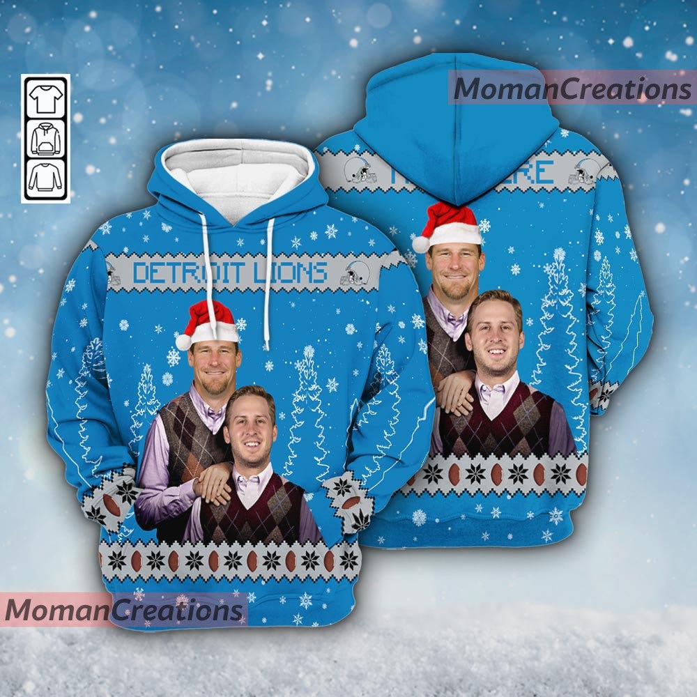 Jared Goff Dan Campbell Detroit Football Ugly Christmas Sweater, The ...
