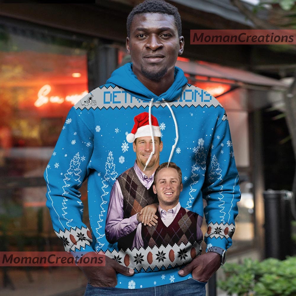 Jared Goff Dan Campbell Detroit Football Ugly Christmas Sweater, The ...