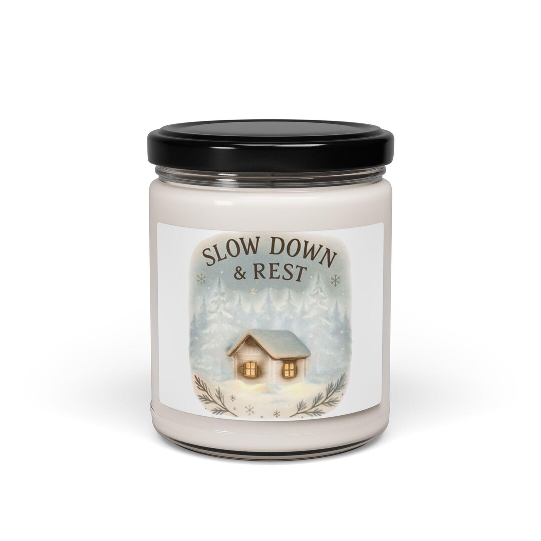 Slow Down & Rest Cabin Scene Candle | Soy Jar Candle, 9oz - Etsy
