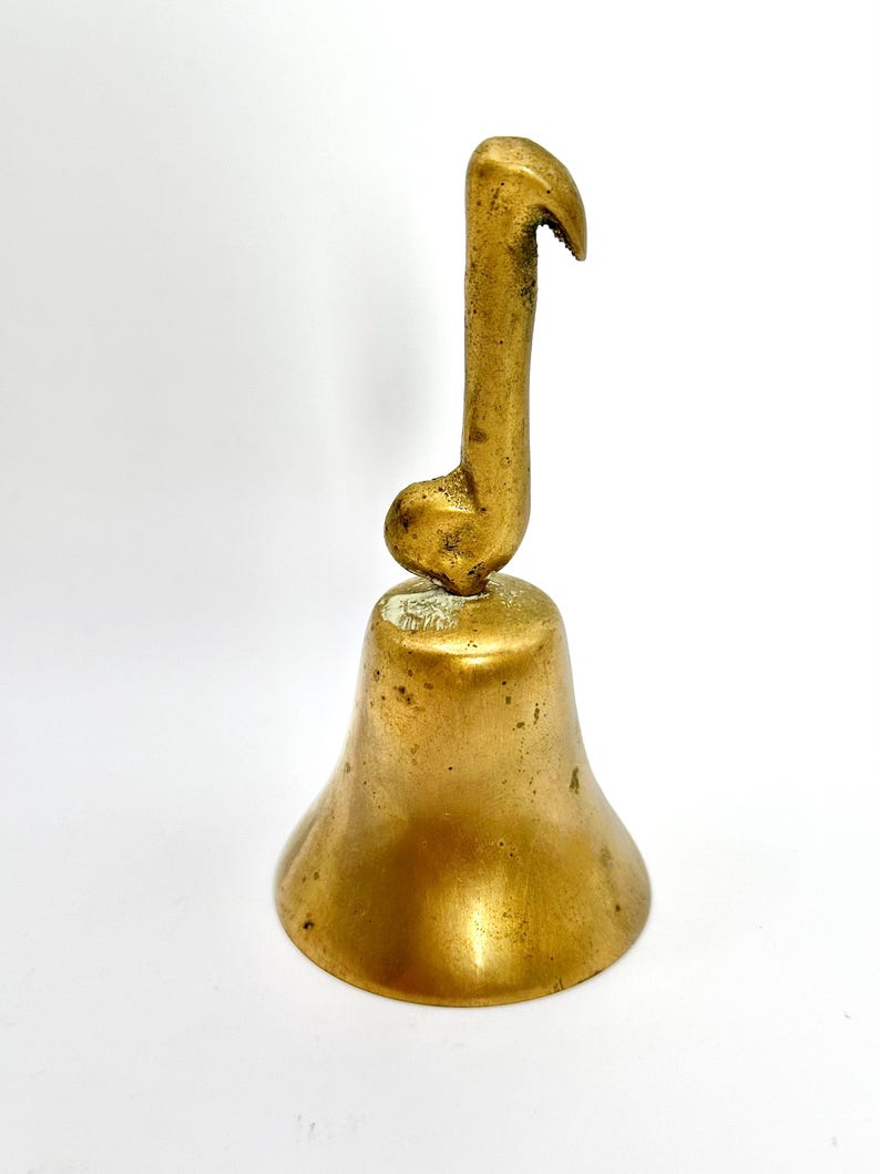 Antique Cast Brass Music Note Bell - Etsy
