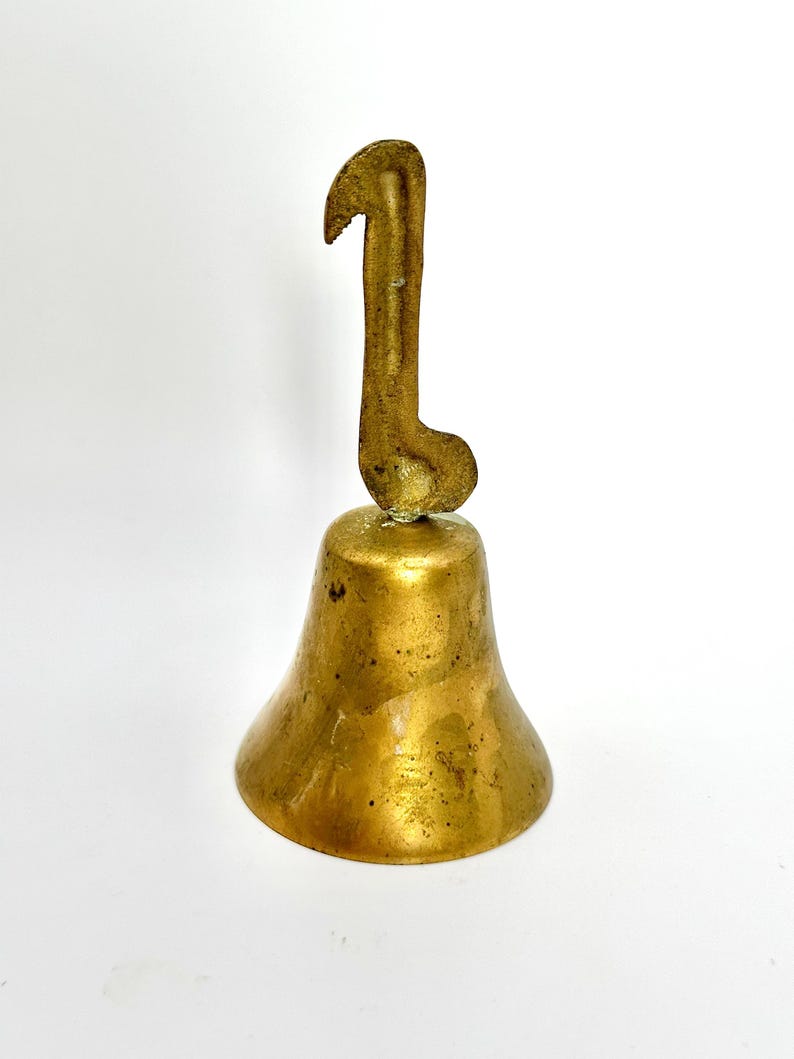 Antique Cast Brass Music Note Bell - Etsy