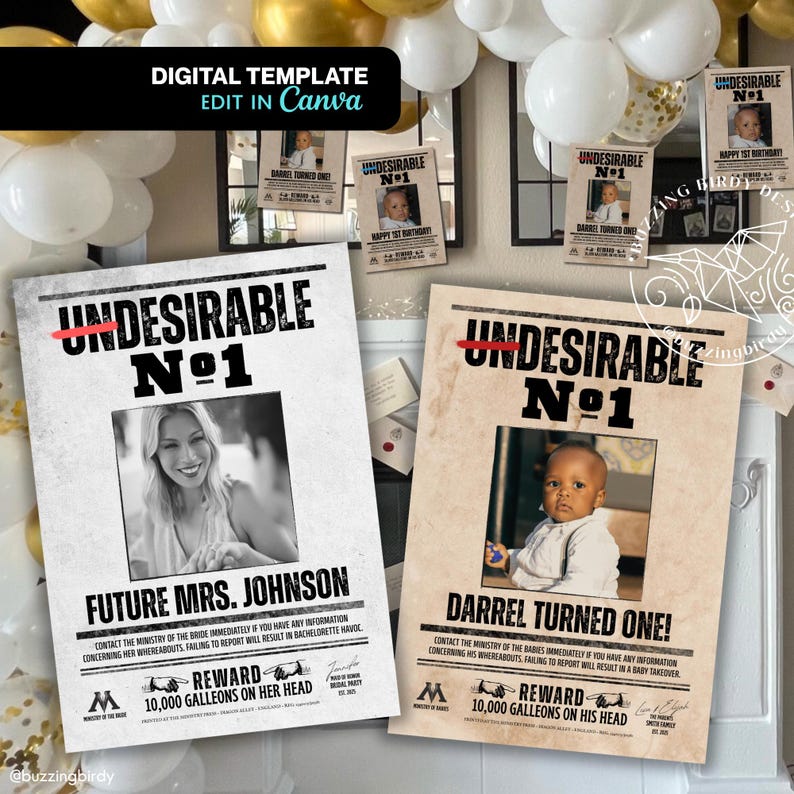 Undesirable No. 1 Wizard Wanted Poster: Editable Canva Template - Etsy
