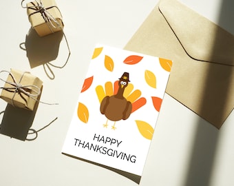 Printable Thanksgiving Greeting Card Instant Download 7x5 Inch Cards ...