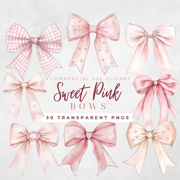 Light Pink Bows - Etsy