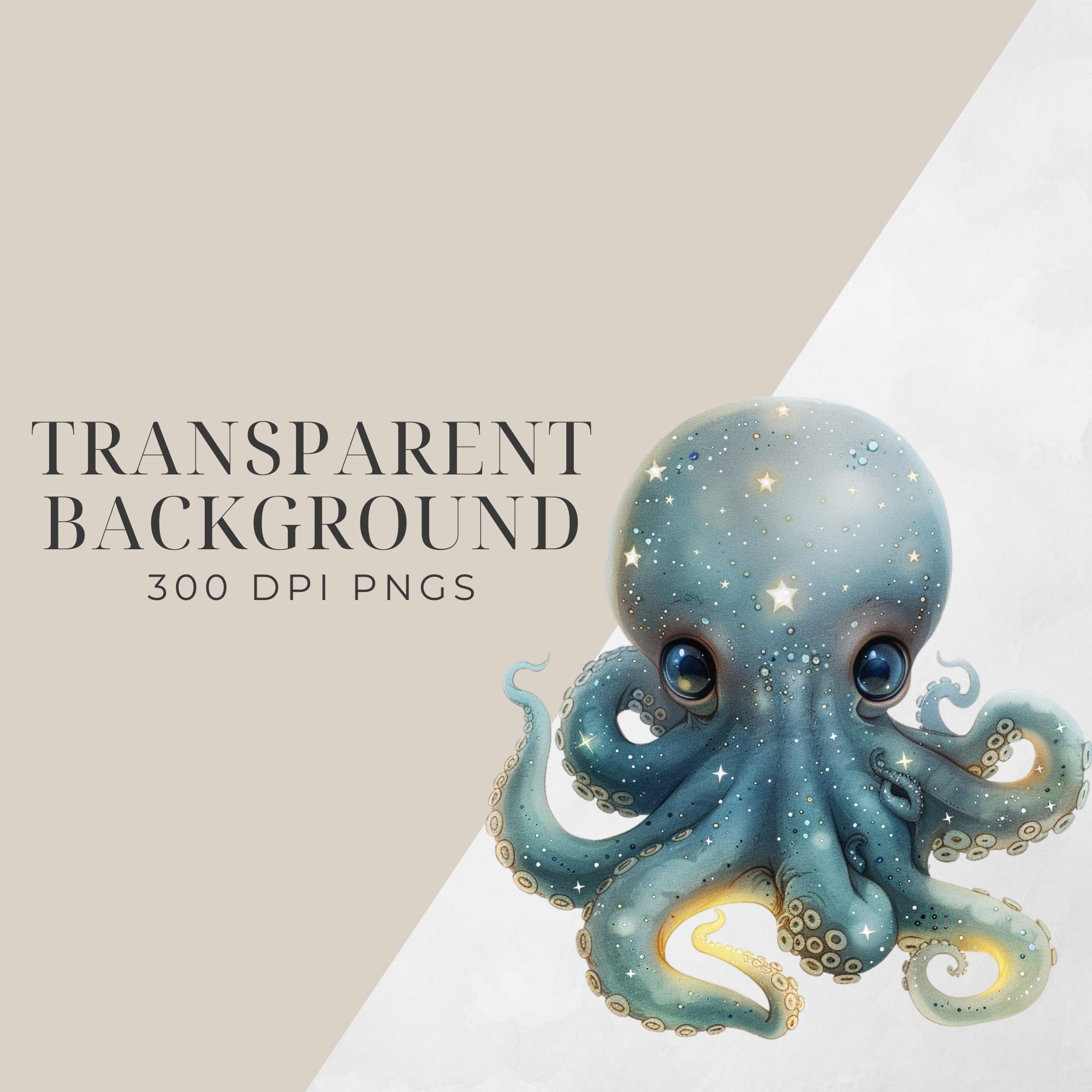 Watercolor Octopus Clipart Starry Night Octopus Clipart Octopus Bundle ...