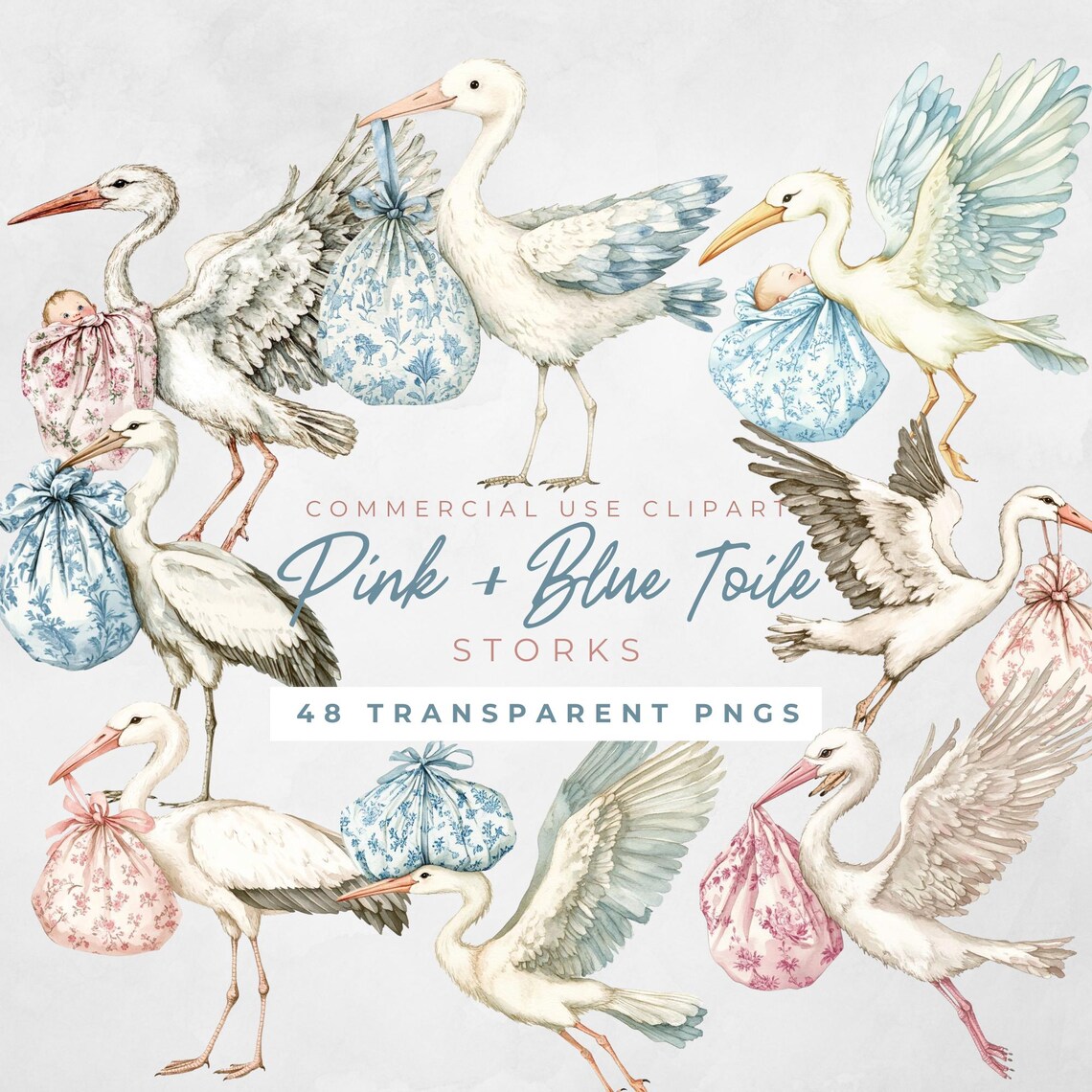 Stork Baby Clipart Stork Baby Shower Toile Baby Shower Clipart Toile De ...