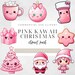 Cute Kawaii Christmas Clipart Pink Christmas PNG Santa Claus Clipart ...