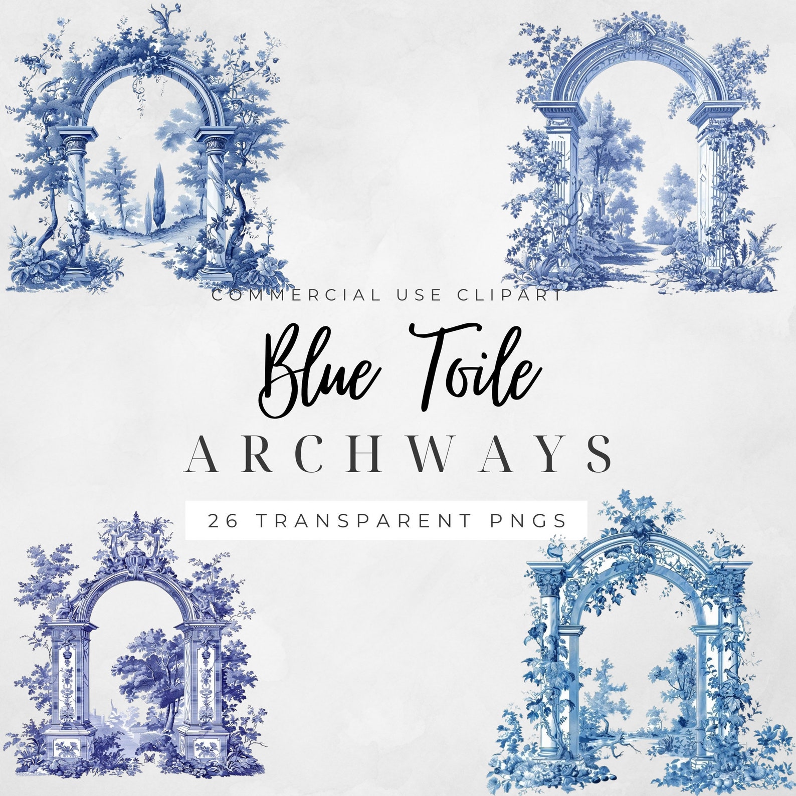 Toile De Jouy Clipart Blue Toile Clipart Chinoiserie Png Svg French ...
