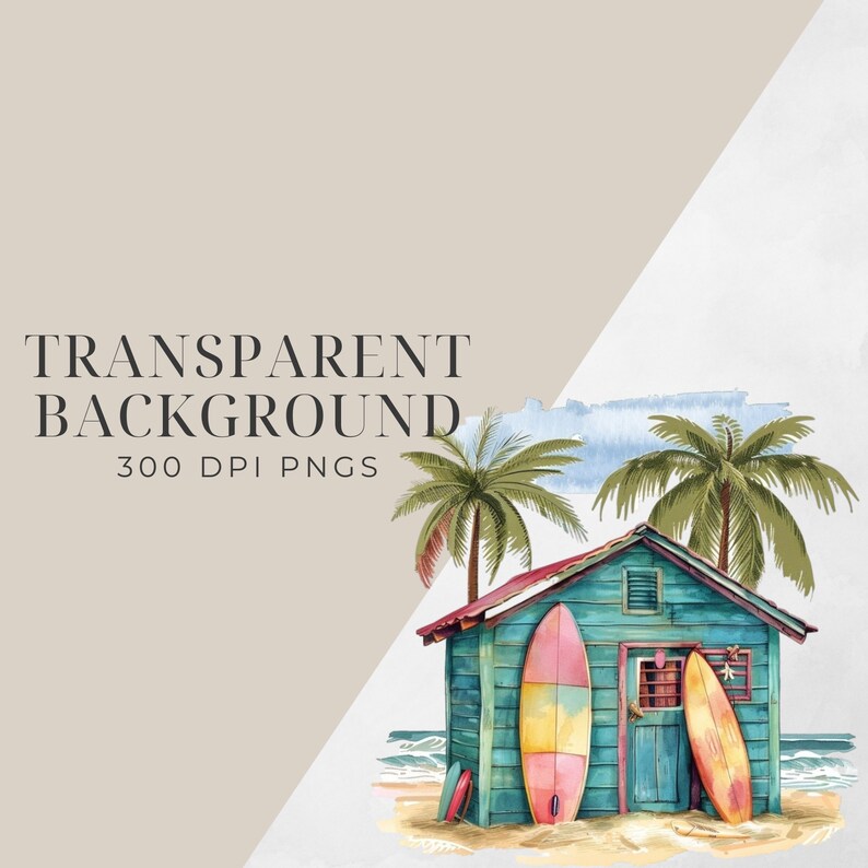 Surf Shop Clipart Surf Board Clipart Watercolor Surf Board Clipart ...