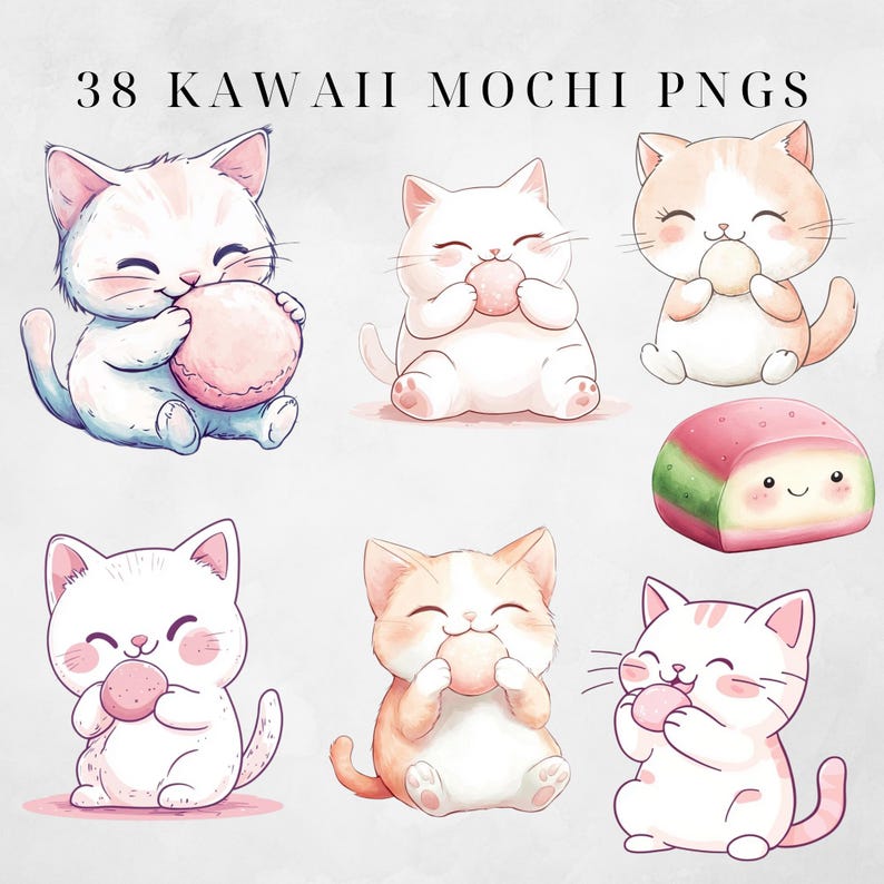 Mochi Clipart Japanese Food Png Kawaii Food Clipart Cute Cat Png Japan ...
