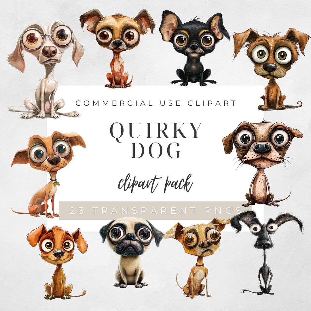Quirky Dog Clipart Funny Dog Clipart Cute Dog Clipart Funny Animal ...