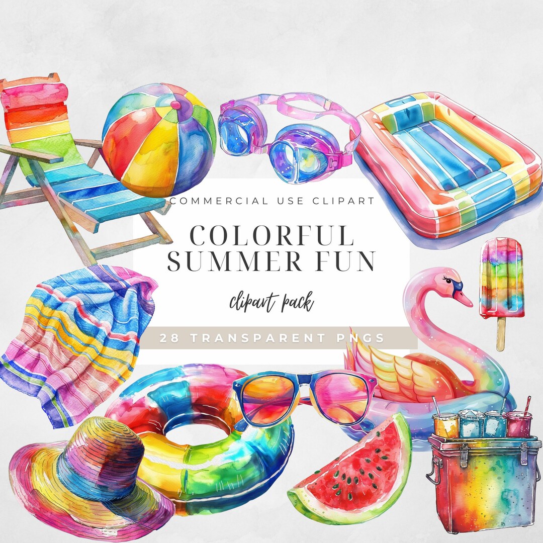 Summer Pool Party Clipart Summer Break Clipart Groovy Summer Clipart ...