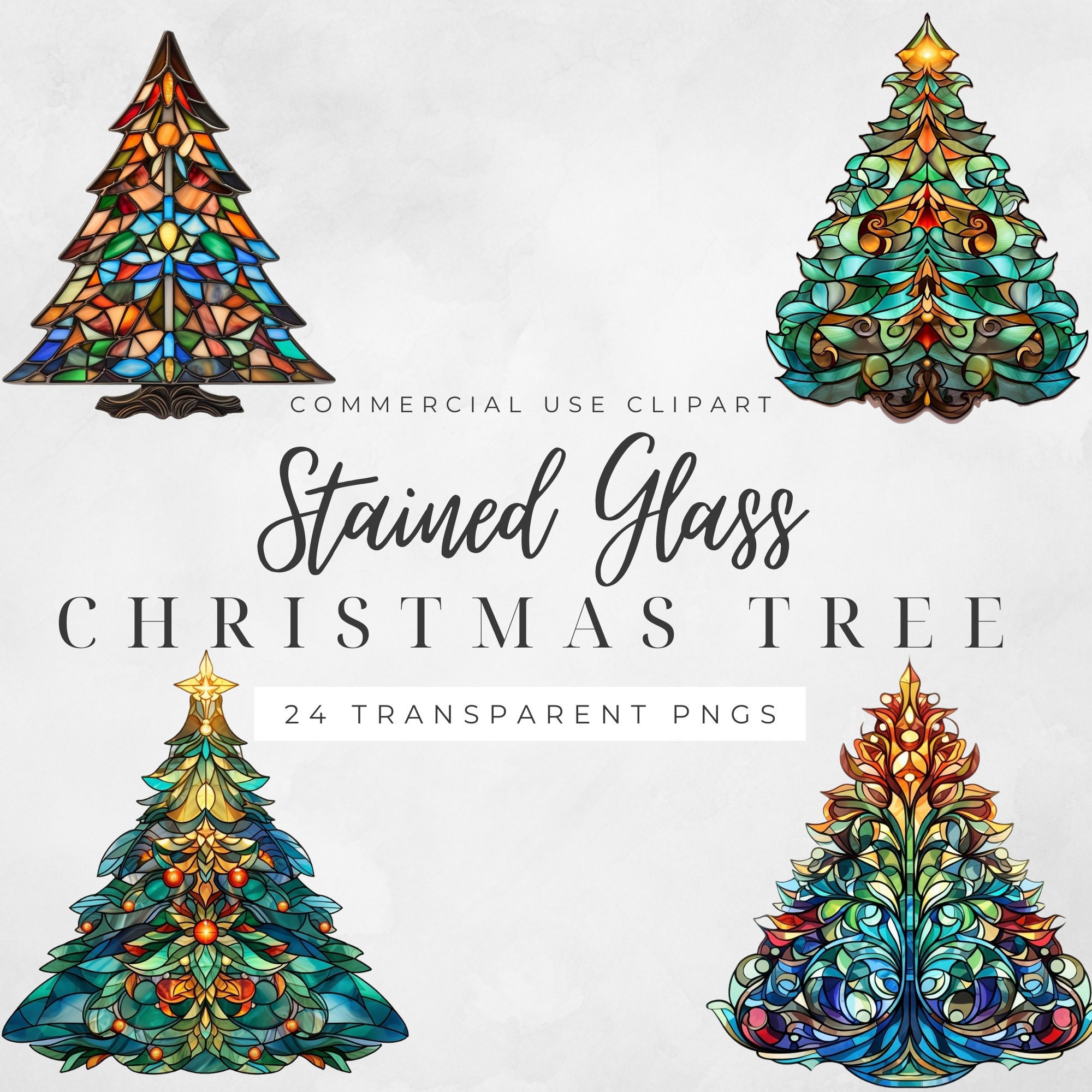 Stained Glass Christmas Clipart Stained Glass PNG Xmas Stained Glass ...