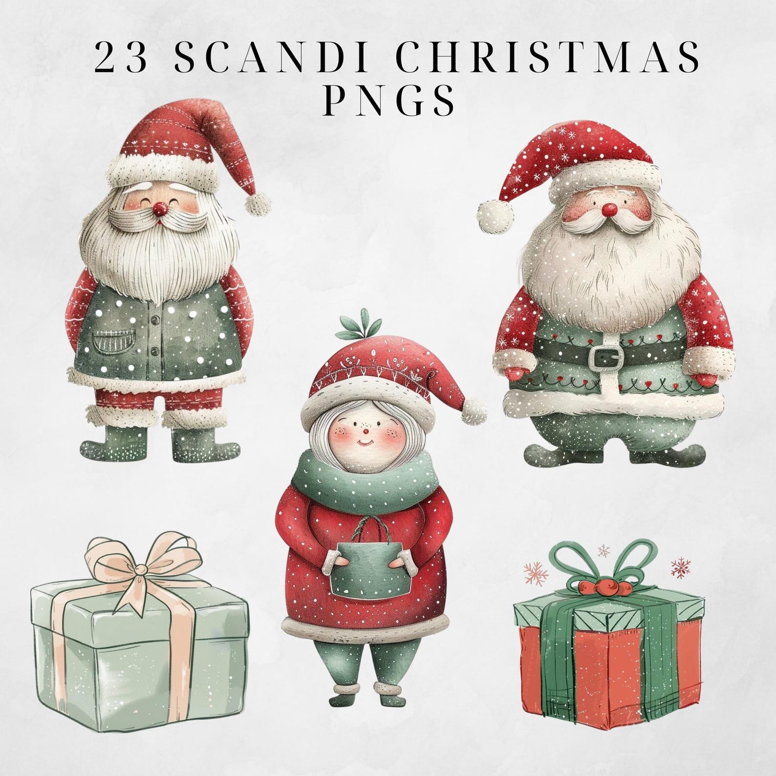Scandi Santa Clipart Santas Village Clipart Letter to Santa Clipart ...