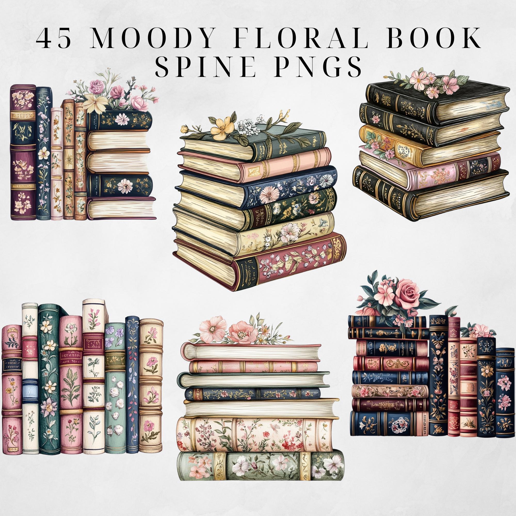 Book Spines Clipart Vintage Book Spines Ornate Book Spines Book Border ...