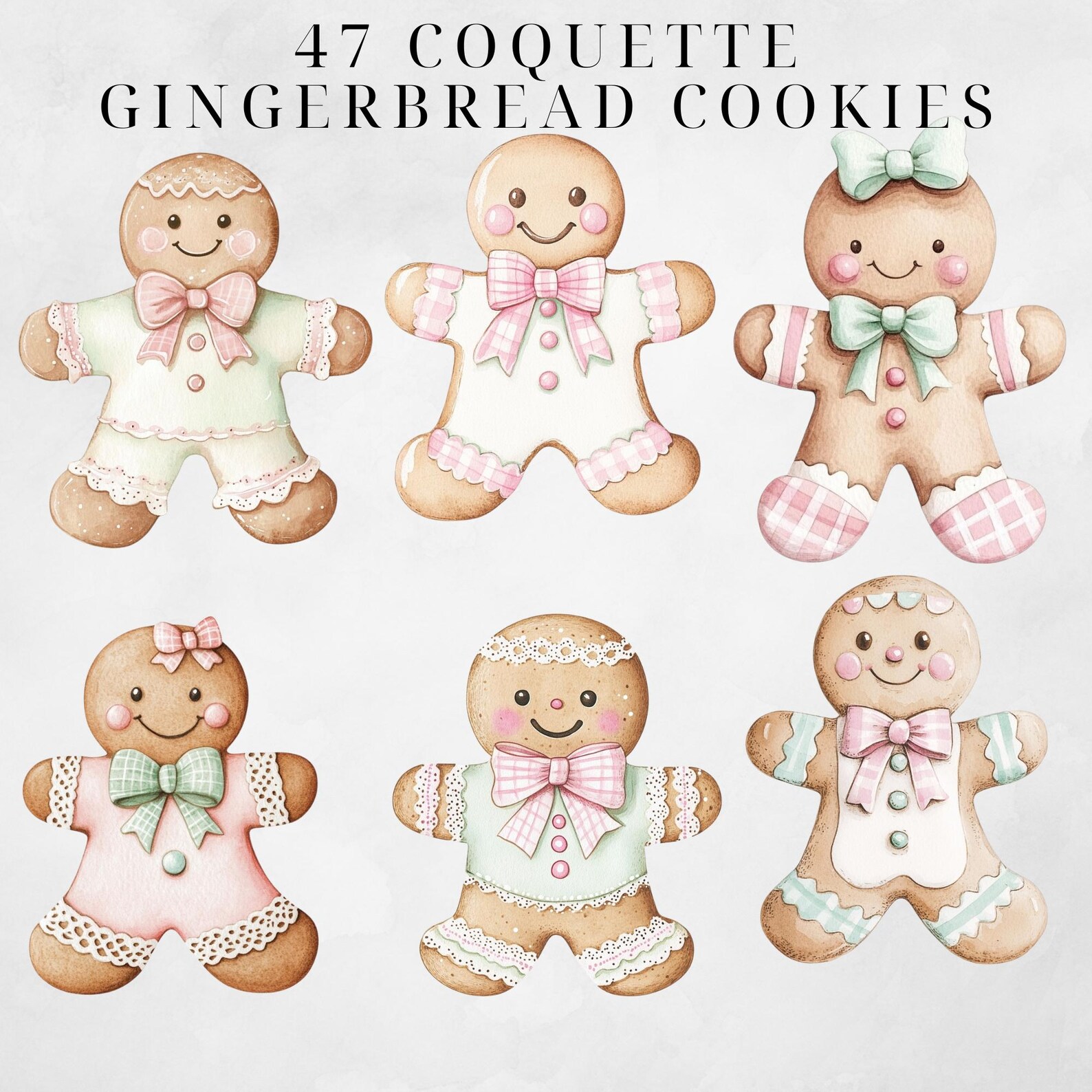 Gingerbread Family Clipart Pastel Gingerbread Pink Gingerbread House ...