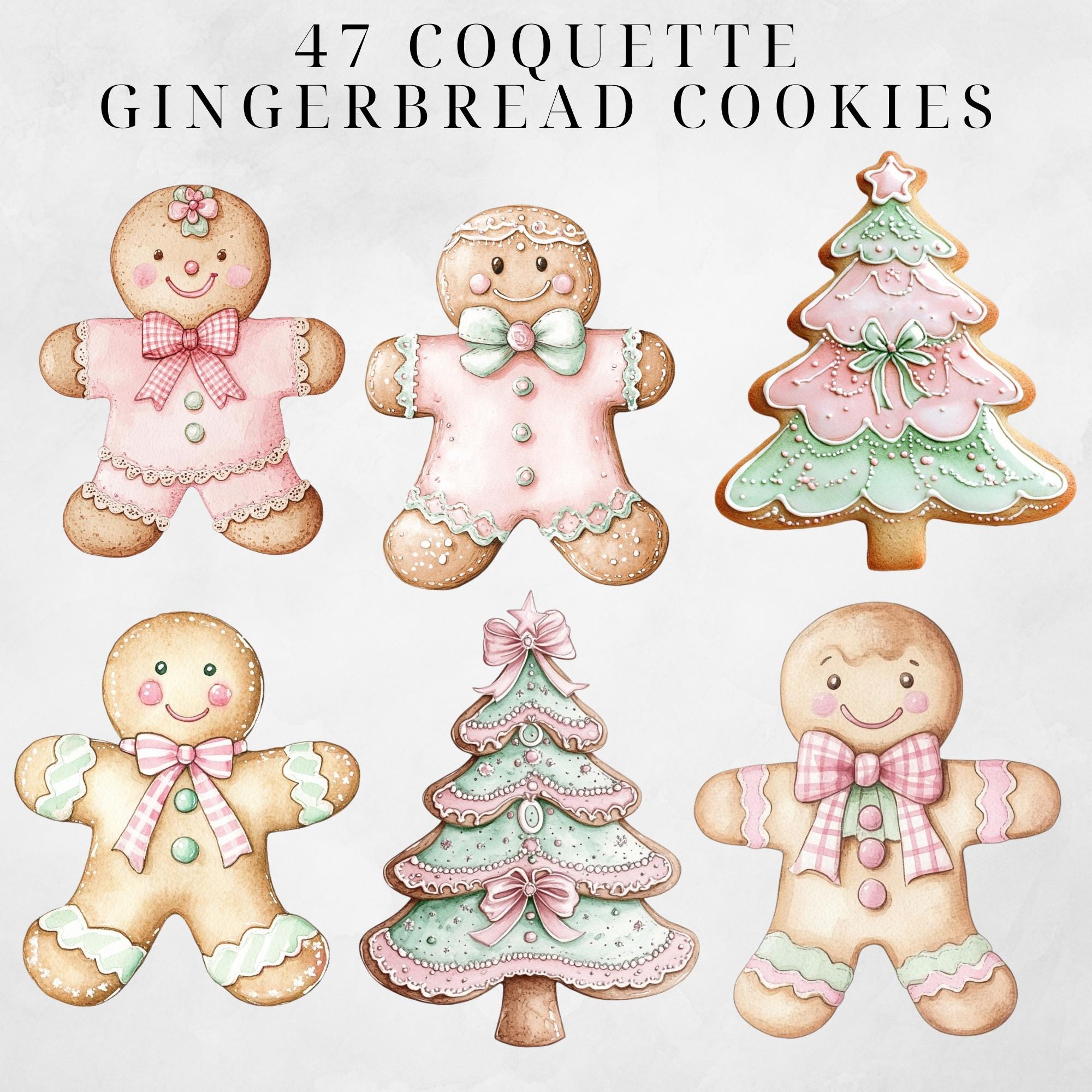 Gingerbread Family Clipart Pastel Gingerbread Pink Gingerbread House ...