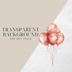 Rose Gold Glitter Balloon Clipart Balloon Clipart Border Water Color ...