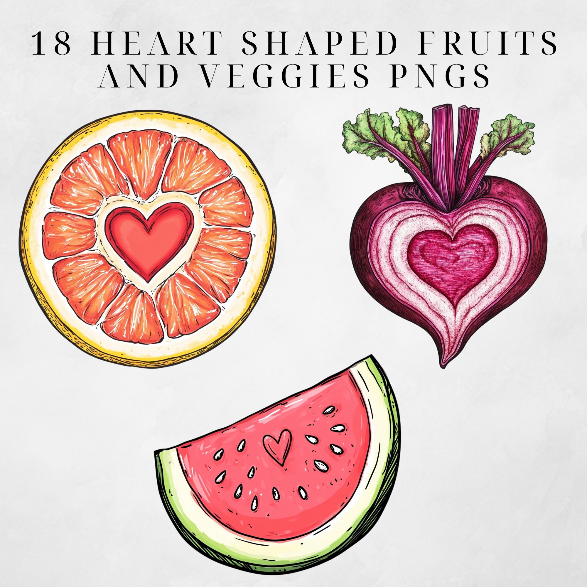 Valentine Fruit Heart Clipart Locally Drown Clipart Watercolor Fruits ...