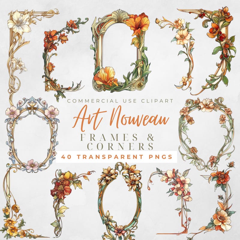 Art Nouveau Frames 8x10 - Etsy