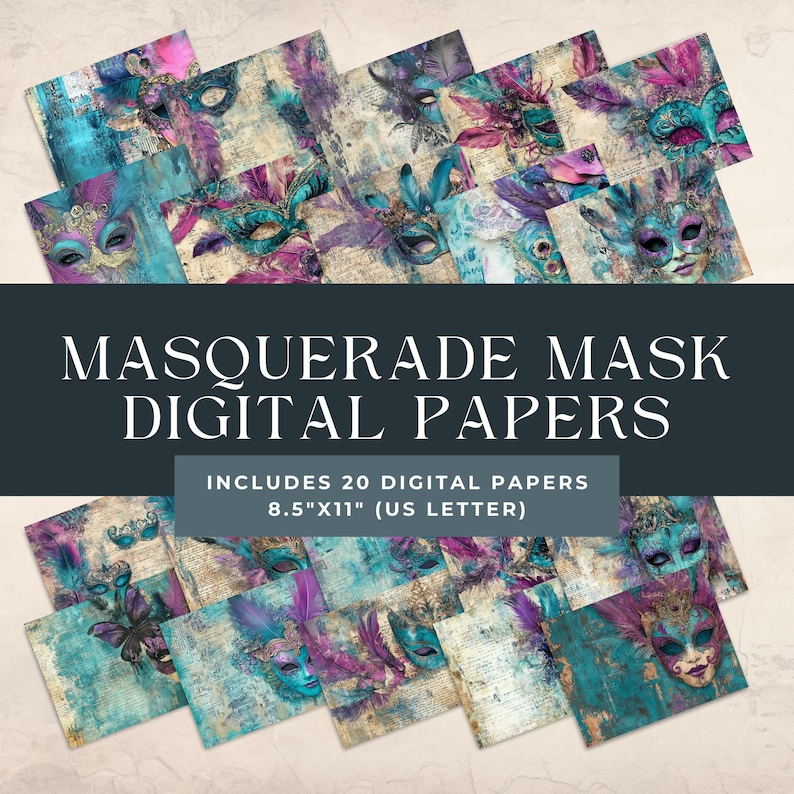 Masquerade Mask Junk Journal Paper Masquerade Junk Journal Junk Journal ...