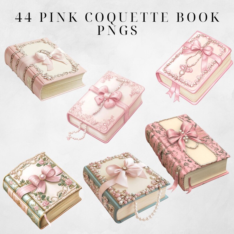 Coquette Books Clipart Books and Bows Coquette Book Png Stack of Books ...