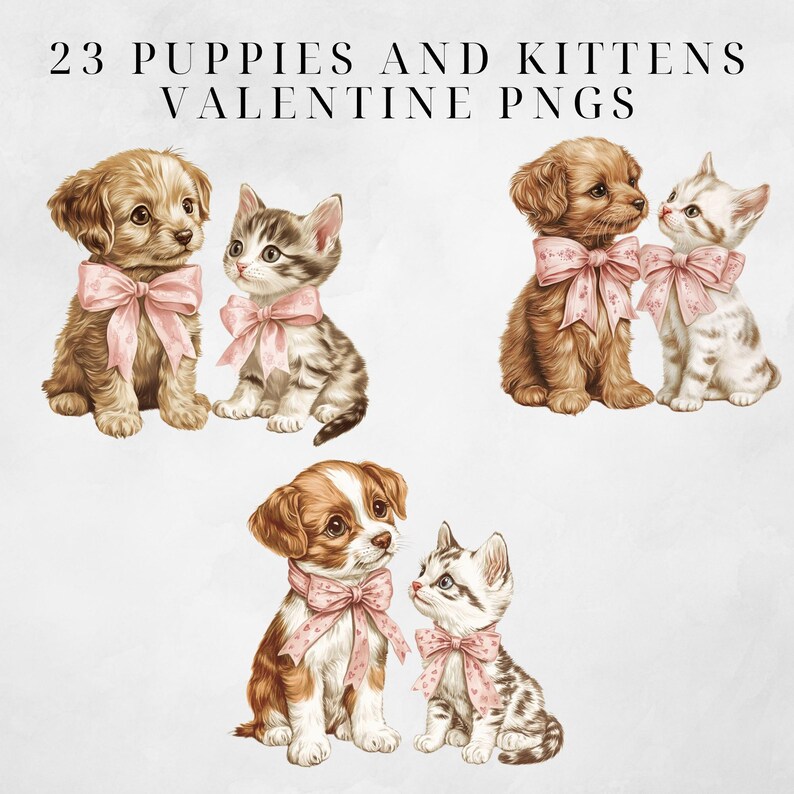 Valentines Cat Dog Clipart Valentine Animals Valentine Dogs Valentine ...