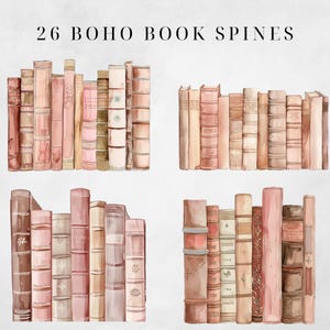 Clipart of Book Spines Watercolor Valentines Day Clipart Books Book ...