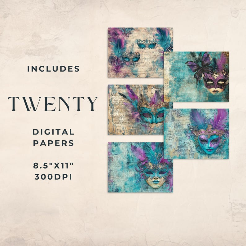 Masquerade Mask Junk Journal Paper Masquerade Junk Journal Junk Journal ...